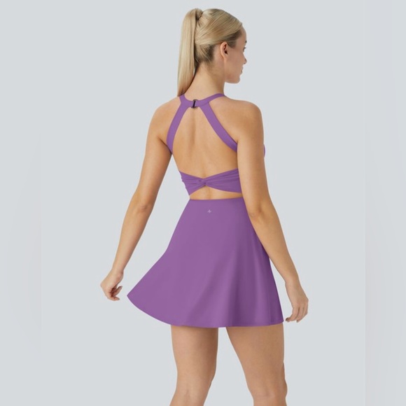 HALARA | Dresses | Halara Softlyzero Purple Backless Twisted Cool Touch ...